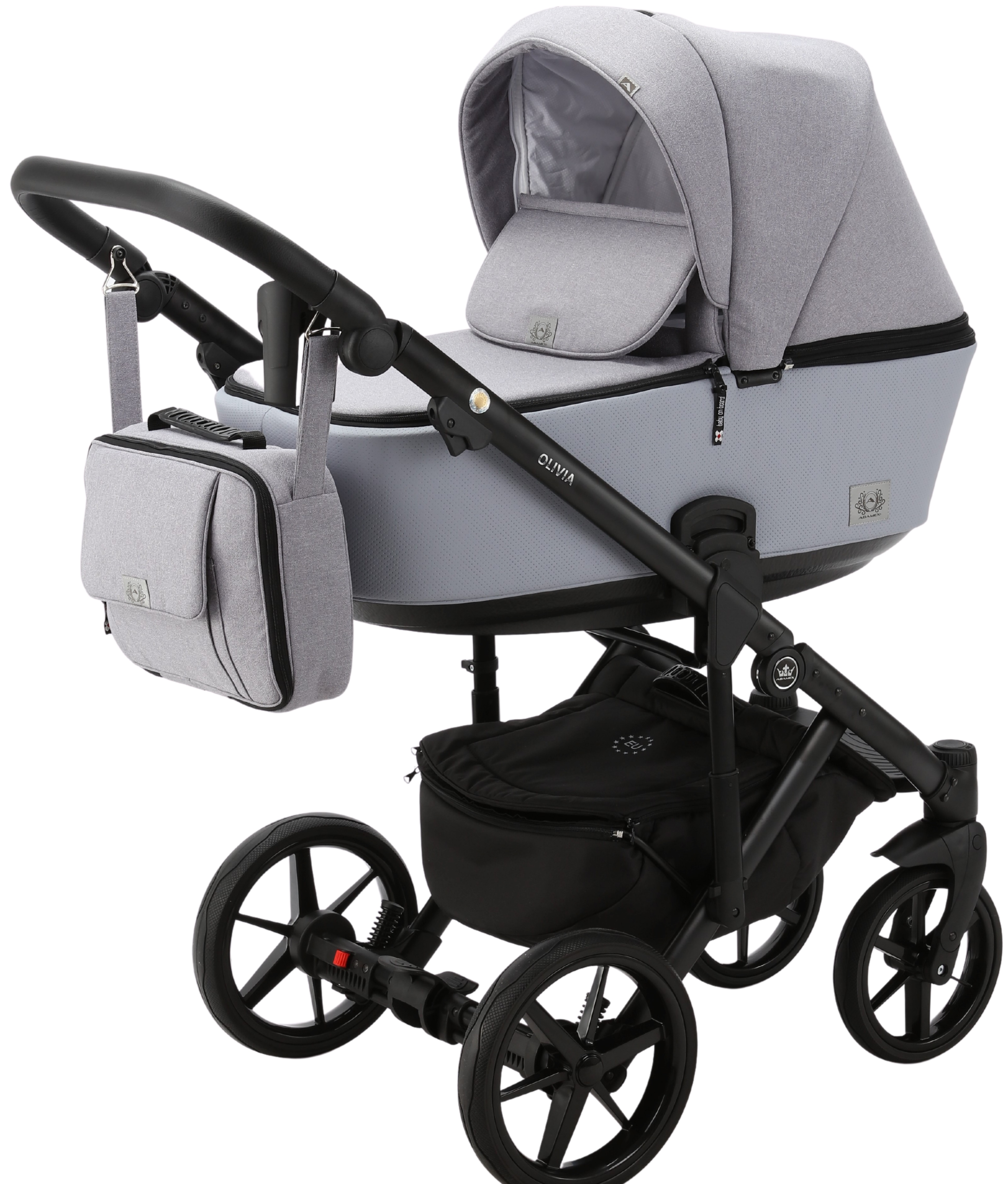 Коляска 2 в 1 Adamex Olivia PS-32 Light-Grey [PS-32] на Bobas.ua